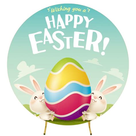Happy Easter Egg Bunny Round Photography Backdrop Sale