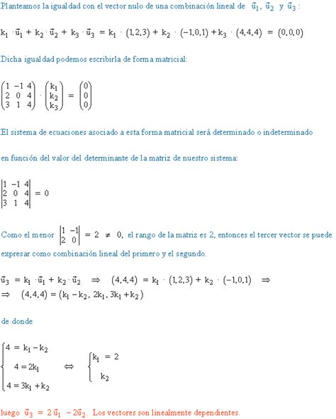 Combinación lineal de vectores