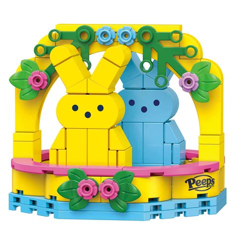 Brickcraft X Peeps Easter Basket Brick Building Set Yellow And Blue
