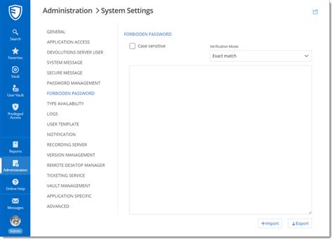 forbidden password devolutions documentation