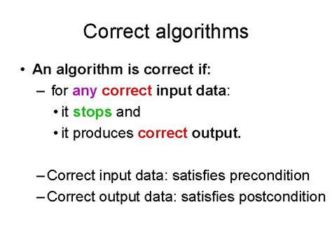 Proving The Correctness Of Algorithms Algorithm Design And