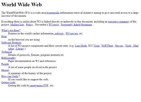 The Worlds First Website In 1991 Web Design Museum