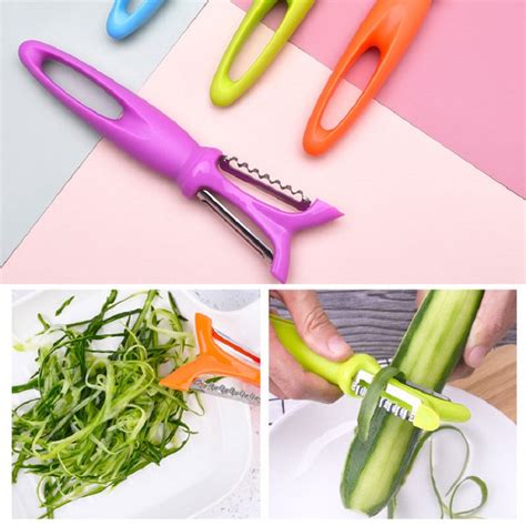 Badu Bg Многофункционална белачка от неръждаема стомана Пъпеш 3 в 1 Нож за белачка на плодове