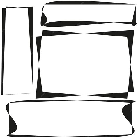 Premium Vector Abstract Black Frames Geometric Rectangle Shapes