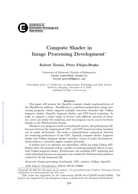 compute shader in image processing development∗ docslib