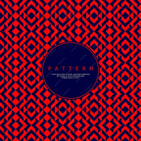 Premium Vector Red Decorative Square Line Seamless Pattern