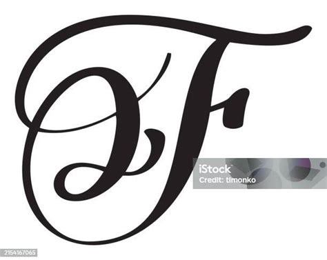 Hand Drawn Vector Calligraphy Letter F Script Font Handwritten Brush
