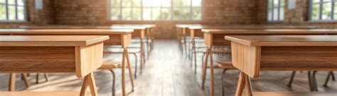 Collaborative Learning Environment Desks Arranged In Pairs For Teamwork
