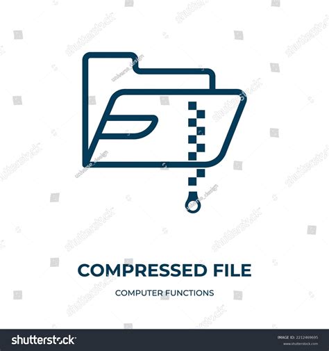 Compressed File Icon Linear Vector Illustration Stock Vector Royalty Free 2212469695