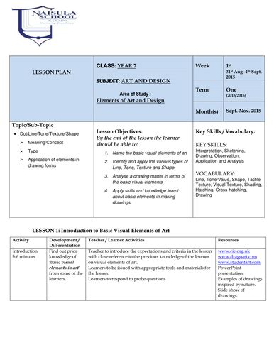 Year 7 Art And Design Sample Lesson Plans By Bandip Teaching Resources Tes
