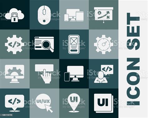 Set Ui Or Ux Design Front End Development Website Statistic Monitor