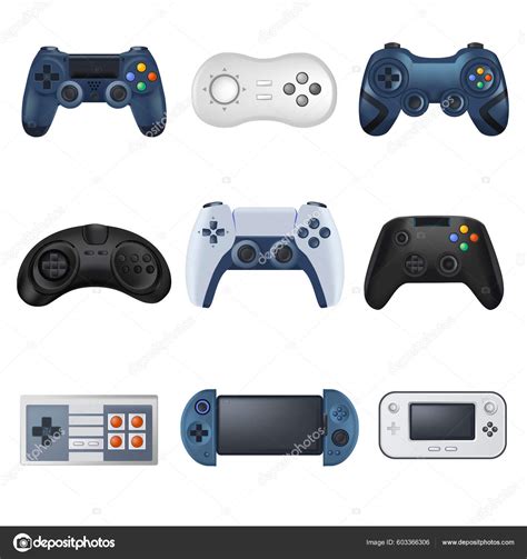 Console Types Realistic Joysticks Screens Buttons Controlling Video