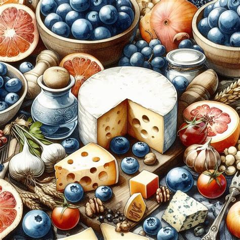 Premium Ai Image Blue Cheese Camenbert Still Life Texture Pattern