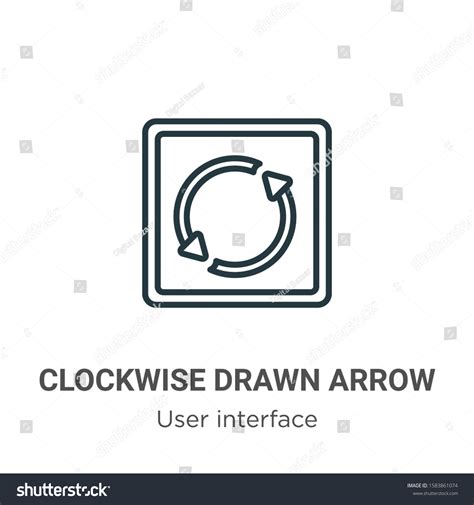 Clockwise Drawn Arrow Outline Vector Icon Stock Vector Royalty Free 1583861074