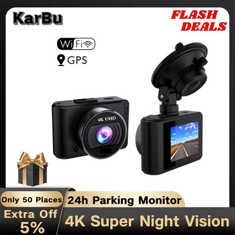 Dashcam 4k Gps Wifi 24h Parking Monitor Night Vision Dash Cam For Car
