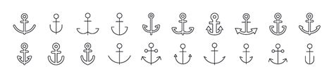 앵커 심플 아이콘 컬렉션 편집 가능한 스트로크 인포그래픽 기사 서적 전단지 배너에 적합 구조에 대한 스톡 벡터 아트 및 기타 이미지 Istock