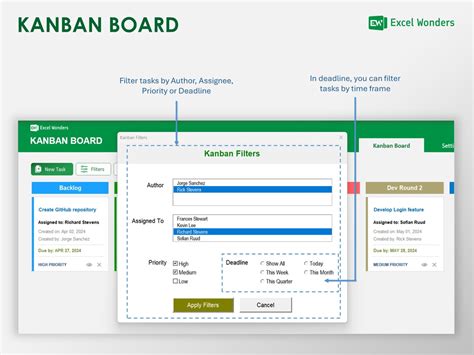 Kanban Board Excel Template Productivity Enhancement Advanced Time Management Features For