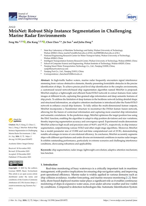 Pdf Mrisnet Robust Ship Instance Segmentation In Challenging Marine Radar Environments