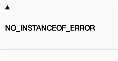 Noinstanceoferror