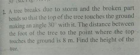 2 A Tree Breaks Due To Storm And The Broken Part Bends So That The Top O