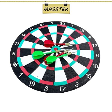 masstek johor double sided 12 inch dart board sport game with 4pcs