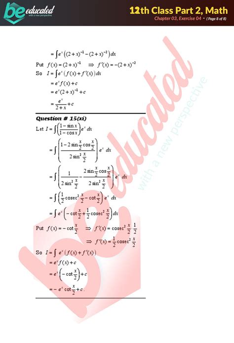 exercise 3 4 mathematics fsc part 2 notes inter part 2 notes