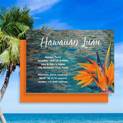 Bird Of Paradise Luau Party Invitation Zazzle