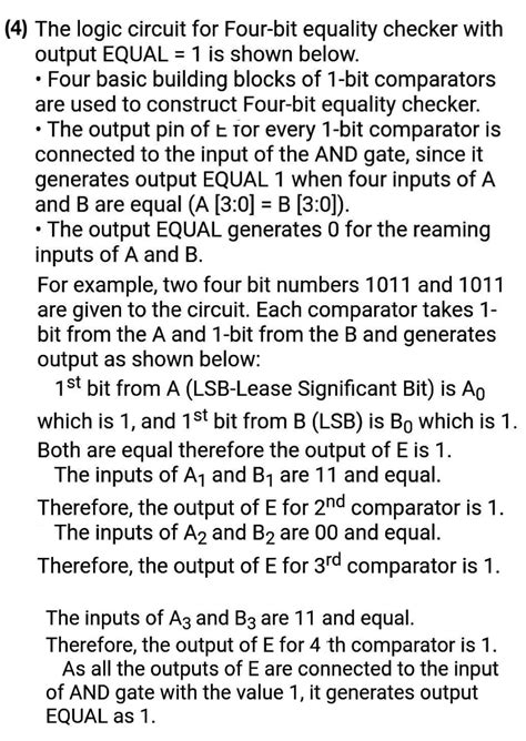 Solved A Comparator Circuit Has Two 1 Bit Inputs A And B And Three