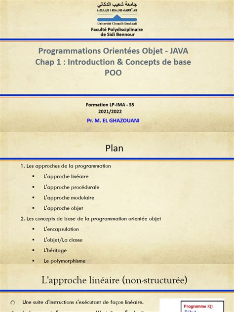 Introduction à La Poo En Java Pdf Classe Informatique