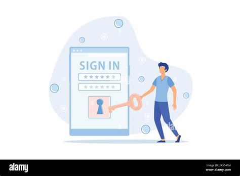 Online Registration And Sign Up Concept Young Man Signing Up Or Login