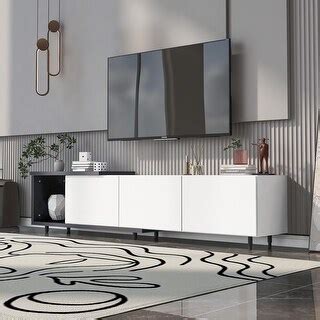 Modern Minimalist Style 84 Tv Stand With 3 Large Drawers And A Open