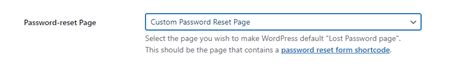 how to create a custom password reset page in wordpress