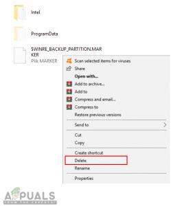 What Is WINRE BACKUP PARTITION MARKER File And Should I Delete It