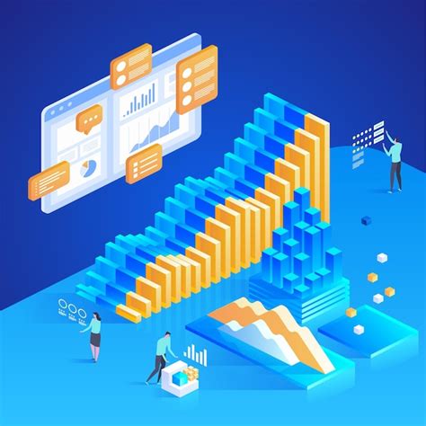 Premium Vector Data Analysis Online Statistics Isometric Illustration For Landing Page Web