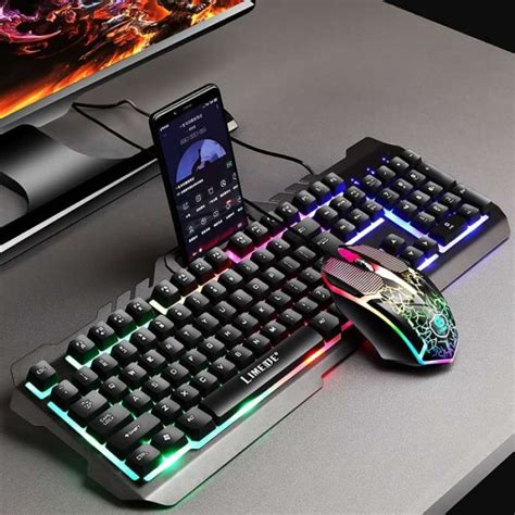 Promo Produk Ori Keyboard Gaming Combo Rgb With Mouse Holder Smartphone Limeide T