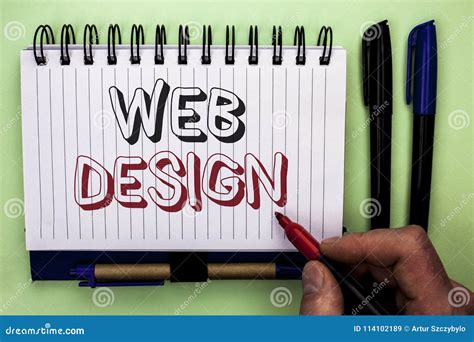 Writing Note Showing Web Design Business Photo Showcasing Web Layout Template Responsive