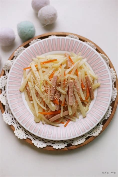 스팸 감자볶음 만드는 법 당근 햄 감자채볶음 레시피 햄감자볶음 감자 요리 반찬 네이버 블로그