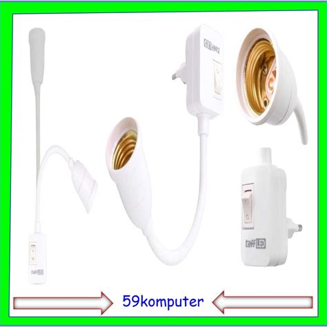 Light Fitting Plug Wall Socket Combination Light Switch On Off Light Bulb Flexible Electrical