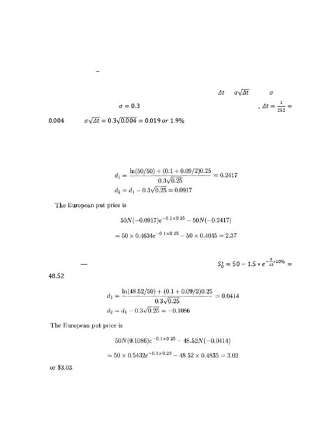 Ex 5 Options Pricing Iii Black Scholes Merton Model Solutions Pdf Black Scholes Model