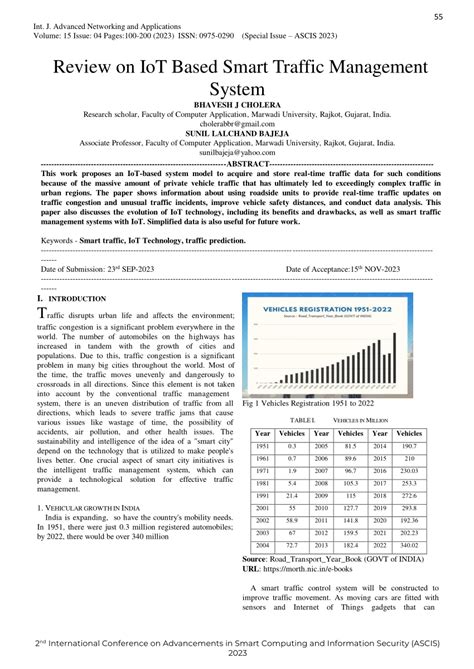 Pdf Review On Iot Based Smart Traffic Management System