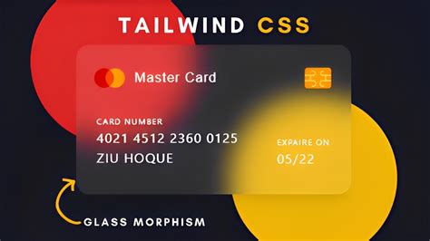 Tailwind Css Glassmorphism Tutorial Beautiful Glassmorphism Creditdebit Card Youtube