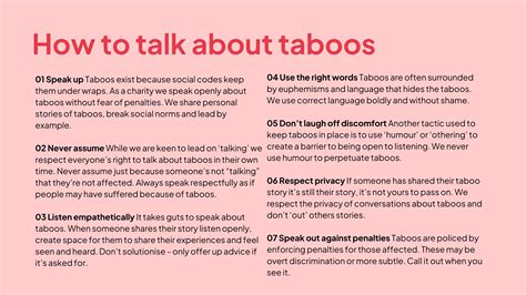 How To Talk About Taboos Talking Taboos