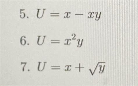 let x and y denote the amount of goods x and y the