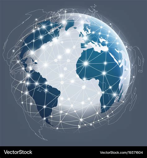 Globe Digital Connection Digital Communications Vector Image
