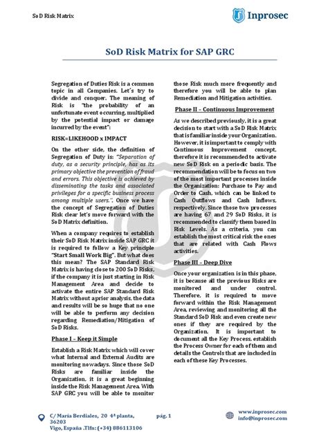 Sod Risk Matrix By Dti 2 0 1 Pdf Risk Risk Management