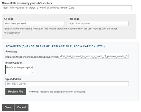 adding inline images openscholar documentation