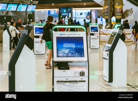 Bangkok Thailand February 20 2023 Automated Self Check In Or Self