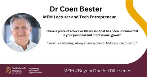Stellenbosch University Masters Degree In Engineering Management On