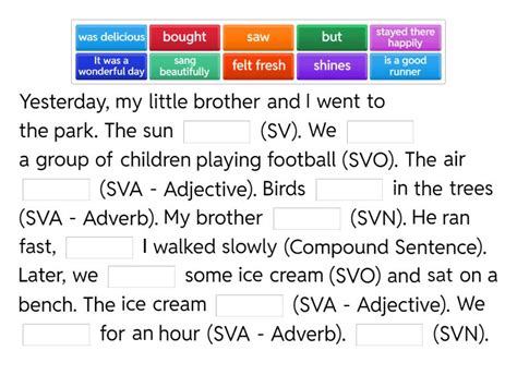 Paragraph Using All Sentence Structures Sv Svo Sva Svn Compound
