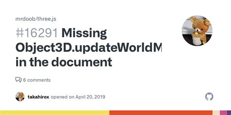 missing object3d updateworldmatrix in the document · issue 16291